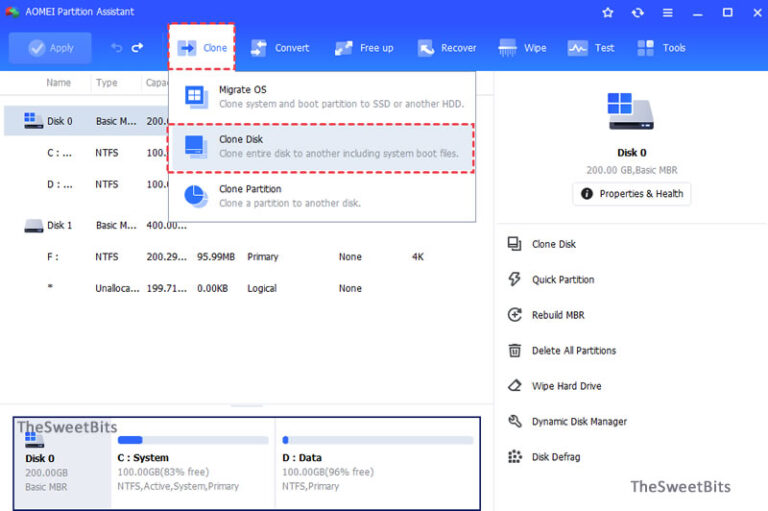 EaseUS Partition Master vs. AOMEI Partition Assistant | TheSweetBits
